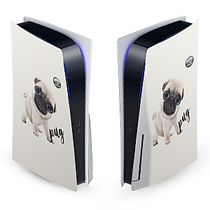 Head Case Designs Officially Licensed Animal Club International Pug Faces Matte Vinyl Faceplate Sticker Gaming Skin Case Cover Compatible with Sony Playstation 5 PS5 Disc Edition Console