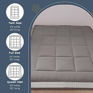 MAXYOYO 6" Extra Thick Floor Futon Mattress, Foldable Mattress Tatami Pad Floor Mattress for Adults Floor Bed Roll Up Mattress Guest Mattress, Dark Grey, Full