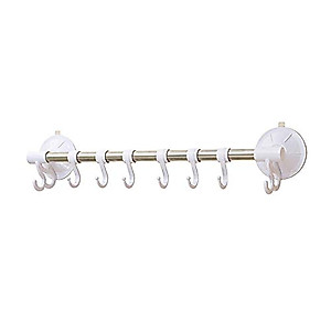 BKDFD Towel Rack, Silver Stainless Steel No Drilling Foldable Organizer Storage Bathroom Shelves with Strong Suction Cup