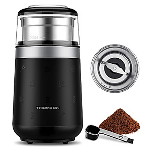 TWOMEOW Coffee Grinder, One Touch Spice Grinder Electric, Espresso Grinder, Coffee Bean Grinder with Removable Stainless Steel Bowl, Grain Mills for Spices, Herbs, Nuts, Black