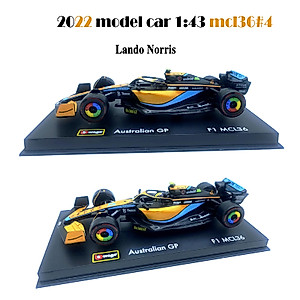 HTLNUZD Bburago 1:43 2022 F1MCL36#4 Lando Norris F1 Racing 1/43 MCL36#4 Formula One Alloy Luxury Die Cast Collection Vehicles Model Gift