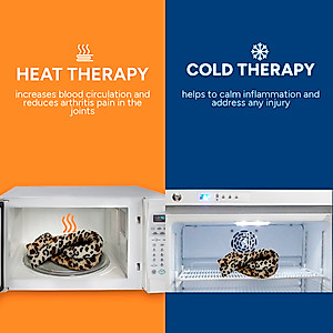 SunnyBay Microwave Heating Pad, Microwavable Cold or Heated Neck and Shoulder Wrap, Moist and Weighted Hands-Free Beanbag Pack with Wide Neck Coverage, 2.5 lbs, 26 Inches Long-Length, Leopard