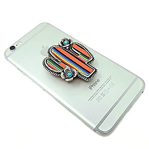 Emulily Western Serape Cactus Phone Holder(Grip) Self Adhesive Charm Phone Holder Not Included