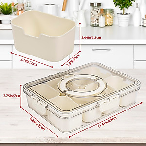 Snackle Box Container,Divided Serving Tray with Lid,Snack Boxes for kids/adults,Snack Tray for party/ travel/beach/ (with 4 Forks)