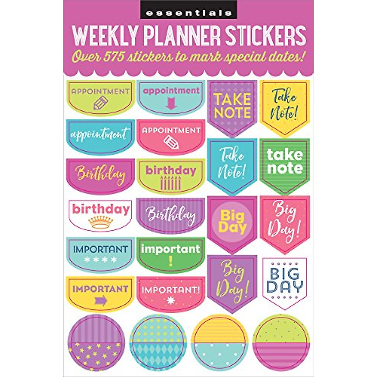 Peter Pauper Press Essentials Weekly Planner Stickers (Set Of 575 Stickers)