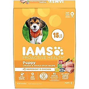 IAMS Smart Puppy Dry Dog Food with Real Chicken, 15 lb. Bag