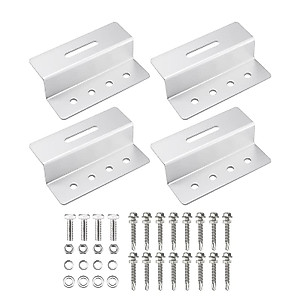 F-ber 4 Sets Z Mounting Aluminum Alloy Solar Panel Roof Mounting Bracket with Stainless Bolt for Carvan Roof Solar System Fitting