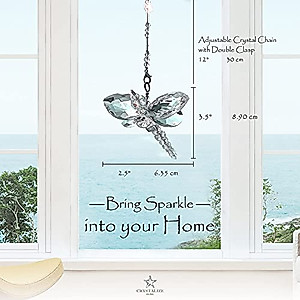 Dragonfly Gift - Crystal Dragonfly - Crystal Figurines- Car Charm - Rainbow Maker - Dragonfly Charm - Prism Suncatcher for Garden, Home, Car and Window Décor - Gifts for Mom - Gifts for Grandma