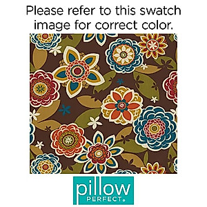 Pillow Perfect Indoor/Outdoor Annie Wicker Seat Cushion, Chocolate, Set of 2,Annie Chocolate Brown