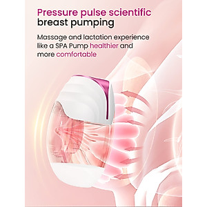 2Pcs Hands Free Breast Pump, 4 Modes & 8 Levels Wearable Portable Breast Pump,Smallest Painless Low-Noise Cordless Pump for Breastfeeding Mothers, Easy to Carry Anywhere