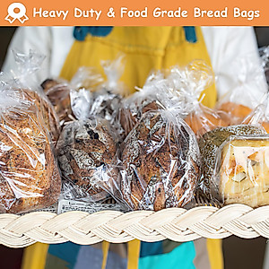Bread Bags with Ties, 72 Pack Clear Bread Bags for Homemade Bread and 100 Ties, Adjustable Reusable Plastic Bread Bags, Bread Loaf Bags for Home Bakers and Bakery Owners
