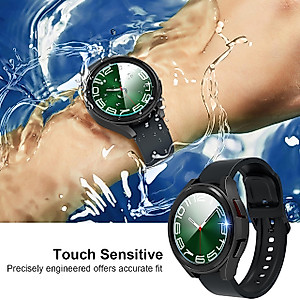 Suoman 4+4 Pack for Samsung Galaxy Watch 6 Classic 47mm Case,Privacy and HD Screen Protector Combination,All-Round PC Matte Protective Cover Bumper -Black