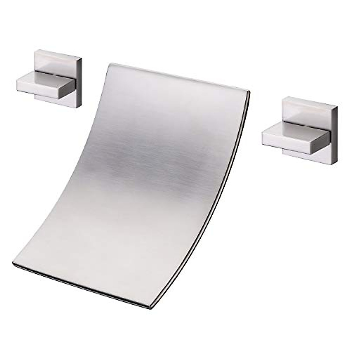 SUMERAIN Wall Mount Waterfall Tub Faucet 3 Hole Brushed Nickel Bathtub Faucet, Extra High Flow Rate