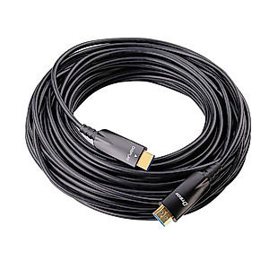 DTech 75ft Fiber Optic HDMI Cable with 4K 30Hz and 1080p 60Hz HD Video 3D ARC HDCP CEC High Speed Supported (75 Feet, Black) compatible with DVD Player, computer monitor, gaming console, TV