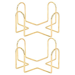 YARDWE 2Pcs Gold Metal Coaster Holder Iron Metal Holder Storage Caddy for Both Round and Square Coasters Table Home Wrought Iron Shelf Decoration