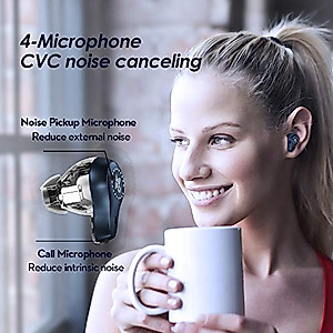 mifo True Wireless Earbuds Qualcomm APT-X CVC 8.0 Noise Cancelling O7 Wireless Headphones Bluetooth 5.0 Stereo Hi-Fi Sound in Ear Water-Resistant Built in Mic Earphone with Charging Case