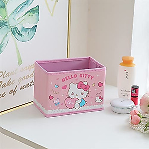 Bliqlriy Kawaii Collapsible Storage Bin, Cute Storage Box Foldable Baskets Kawaii Office Desk Organizer Cute Room Decor