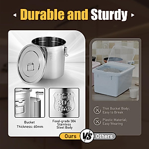 GXFCHYL Stainless Steel Airtight Canister for Kitchen, Rice Cereal Grain Canisters Container with Handles and Lid for Household Kitchen Food (33, Cylinder, 1, JJFTBLC3WDHS8-SHA)