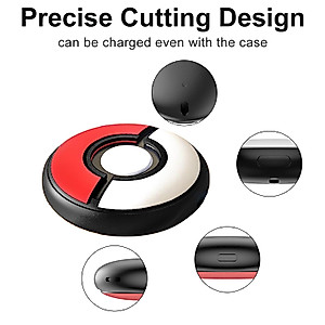 Protective Case for Pokémon GO Plus + 2023, Waterproof Silicone Protective Case with Wrist Strap, Black