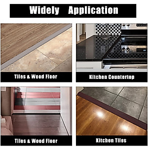 6.56 ft Floor Divider Strip Self Adhesive 2 inch Wide Floor Threshold Strip Vinyl Floor Edge Trim Floor Gap Covering Connecting Strip (Ash Wood Grain)