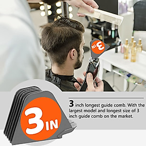 Mega Hair Clipper Guards, Extra Long 3 Inch Hair Clipper Guide Combs Large Guide Comb Set 3”, 2.75”, 2.5”, 2.25", 2", 1.75", 1.5", 1.25" Fits Most Wahl Full Size Hair Clippers