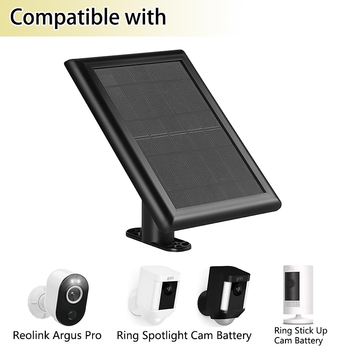 Solar Panel Charger for Ring Camera,Solar Panel Compatible with Ring Stick Up Camera & Spotlight Cam Battery,Solar Battery Panel for Outdoor Security Camera