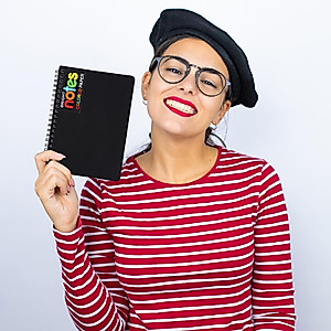 EOOUT 4 Pack Spiral Notebook 5 x 7 Inches College Ruled Note Journals, Poly Cover 7 Bright Neon Colored Lined Paper Memo Pads 100 Sheets/200 Pages for School