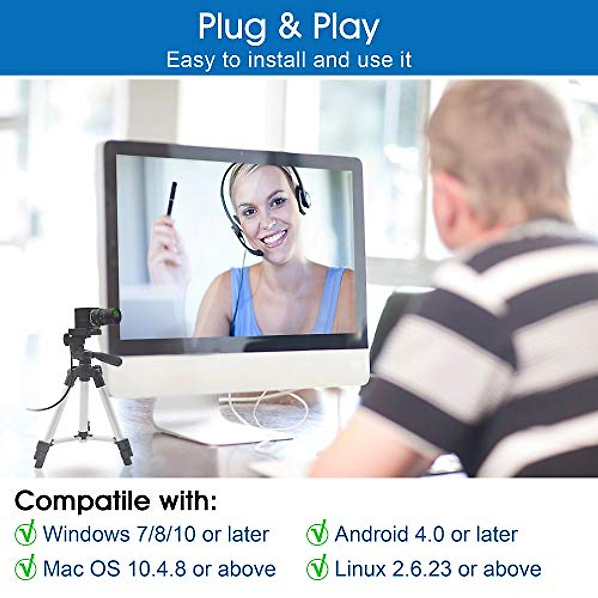 ALPCAM USB Camera 8MP 5-50mm Manual Variable Focus Lens Camera,HD 2448P Zoom Camera USB PC Desktop/Laptop Computer Camera Compatible with Mac/Windows/Linux/Android USB8MP02G-SFV(5-50)