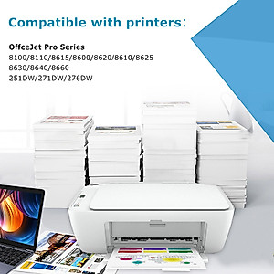 Relcolor 950XL 951XL Combo Ink Cartridge for HP 950 951 XL Black Color Fit for OfficeJet Pro 8600 8610 8620 8630 8100 8615 8625 276dw 251dw 271dw Printers (Black Cyan Magenta Yellow 4 Pack) HP950xl