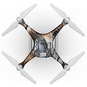 Design Skinz Design Skinz Raw Aged Knobby Wood Full-Body Wrap Decal Skin-Kit Compatible with The Drone DJI Inspire 1