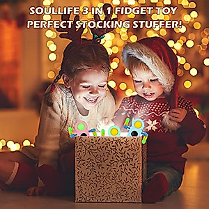 SoulLife 24 Pack Easter Basket Stuffers DIY Popper Chain Fidget Spinners Stress Relief Anxiety Reduction Fidget Toys Bulk, Birthday Return Gift Party Favors Classroom Prizes Stocking Stuffers for Kids