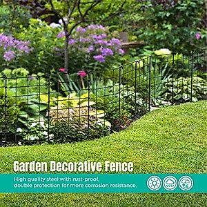 24Pack Black -13x19 Inch Garden Fence Animal Barrier, Animal Barrier Fence No Dig-Small Garden Fence for Dogs and Rabbits for Outdoor Landscaped Yard, Total Length 26 Ft(L) X 19 in(H
