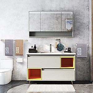 NearMoon 4 Pieces Bathroom Hardware Accessories Set 304 Stainless Steel- 24" Towel Rod+ Hand Towel Holder+ Toilet Paper Holder+ Robe Towel Hook Wall Mounted Modern Bath Towel Bar Set (Brushed Nickel)