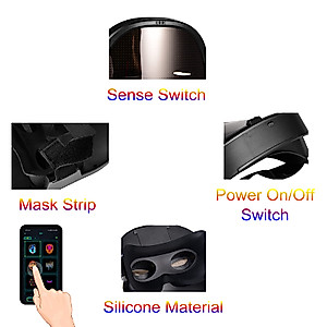 RHAPHONY Led Mask with Bluetooth Programmable, Halloween Light up Mask for Masquerade Party Costume Mask Cosplay Mask, Multicolor, Large