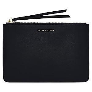 KATIE LOXTON Isla Womens Medium Vegan Leather Clutch Purse Pouch Black
