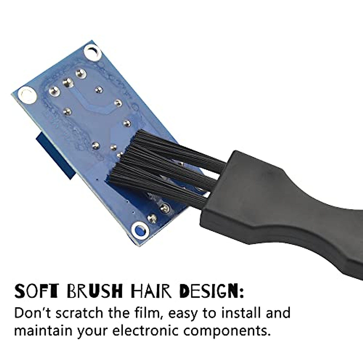 WMYCONGCONG 8 in 1 Plastic Handle Nylon Anti Static Brushes Cleaning Keyboard Brush Kit Portable Nylon Cleaning Brushes, Black