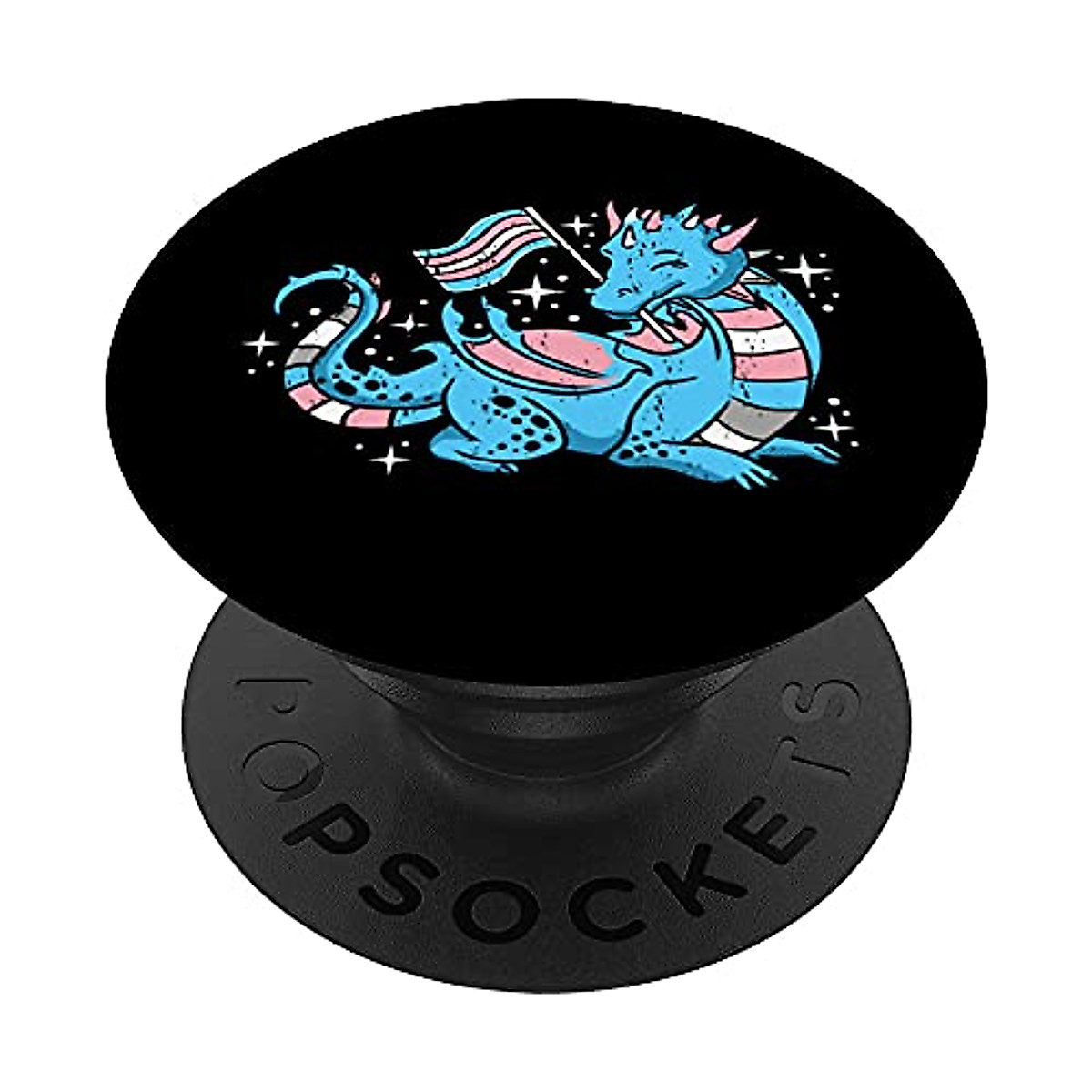 Trans Pride Dragon Vintage PopSockets Swappable PopGrip