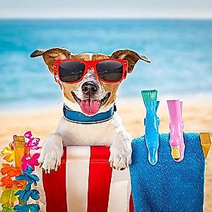 Beach Towel Clips, Sopito Beach Chair Clip Flamingo Towel Clips Parrot Towel Holder for Clothes Quilt Blanket Home Pool Chair, Set of 4