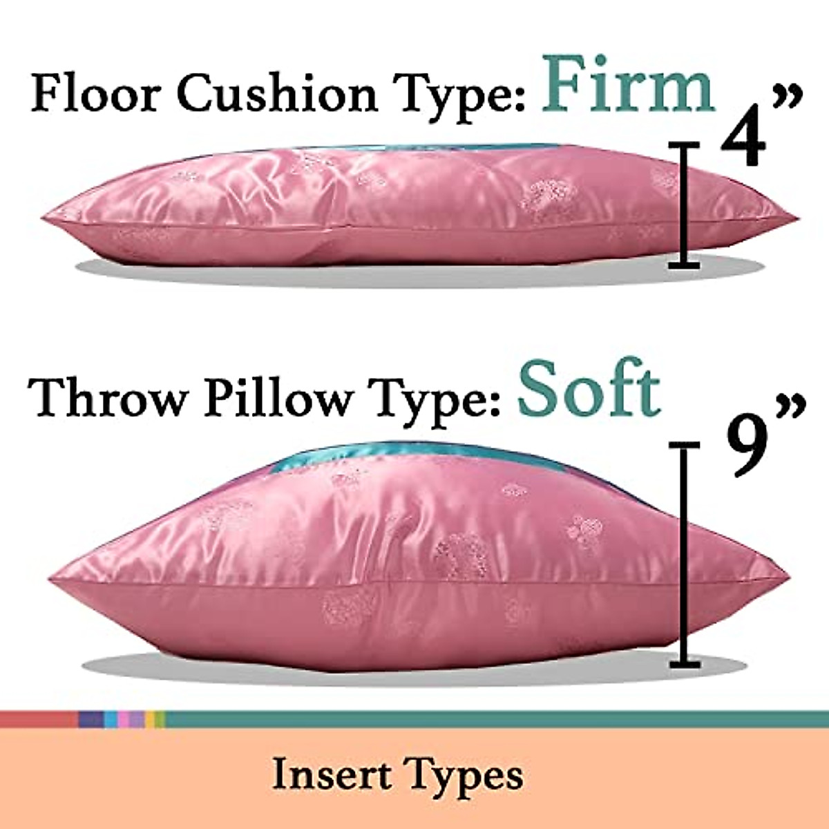 RESPEKT SAN FRANCISCO Korean Queen Meditation Cushion with Embroidery Design for Women and Men, Yoga, Sitting on Floor: 24” (Green: Throw Pillow)