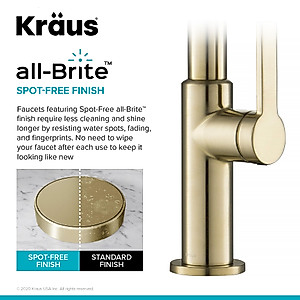 Kraus KPF-2820SFACB Oletto Single Handle Pull-Down Kitchen Faucet, 17 Inch, Antique Champagne Bronze