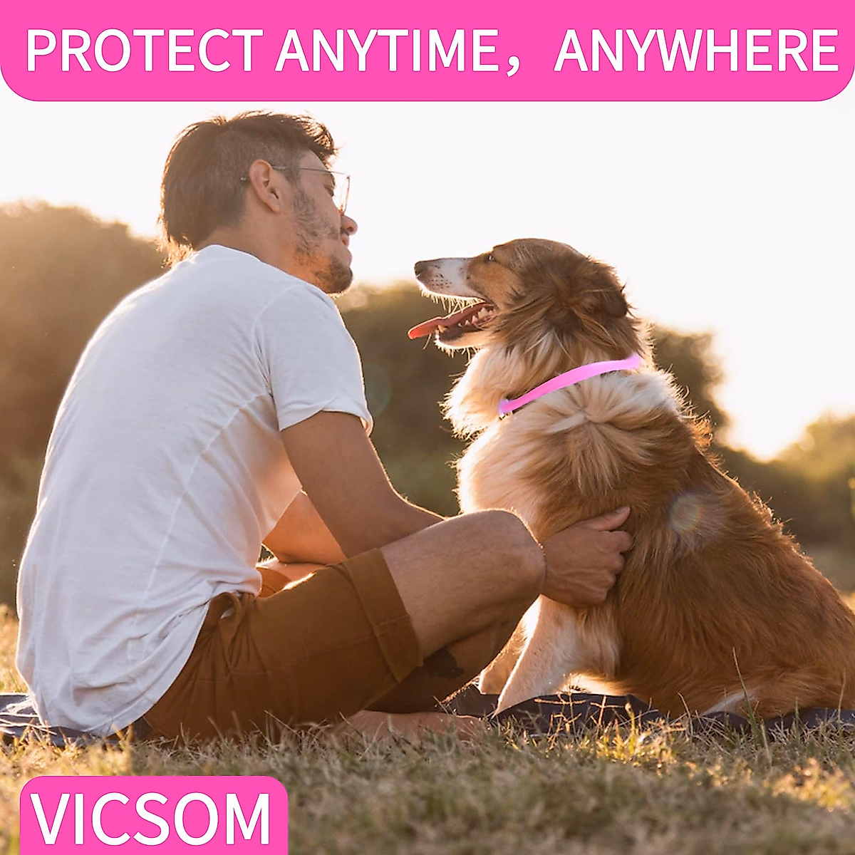 4 Pack Flea Collar for Dogs, Dog Flea and Tick Collar 8 Months Flea and Tick Prevent for Dog, Waterproof Adjustable Dog Flea Collar, Tick and Flea Collar for Large Small Dogs Puppy Flea Collar, Pink