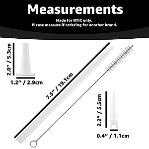 Jmoe USA Straw Adapter Kit for RTIC Jugs | 5-Pack of Reusable BPA Free Straws | Includes Cleaning Brush | Food-Grade Plastic | Compatible With Jug Lid | Easy to Clean (Half Gallon)