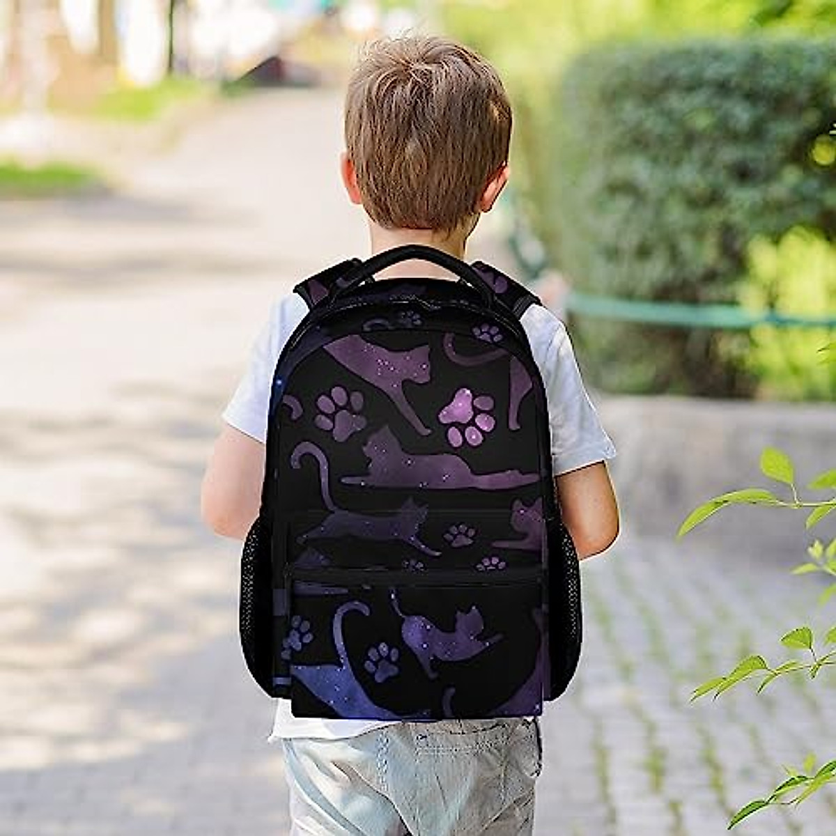COOPASIA Cat Backpack for Girls Boys, 16 Inch Cat Theme Bookbag with Adjustable Straps, Durable, Lightweight, School Bag with Large Capacity