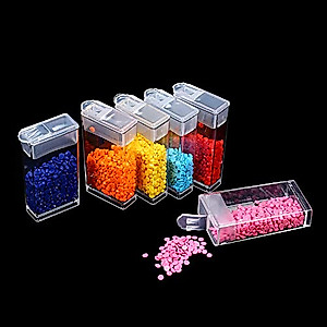 Clear Plastic Diamond Storage Box with Compartment 112 Pack Transparent Diamond Embroidery Painting Accessory Tool Drill Jewelry Beads Container Holder with Label