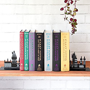 Seven20 Harry Potter Hogwarts Bookends - Metal Hogwarts School Castle Cutout Design - Great Decorative Gift for Any Harry Potter Book Fan