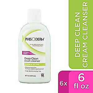 pHisoderm Deep Clean Cream Cleanser for Normal to Dry Skin, 6 fl oz Bottle (Pack of 6)