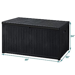 SUNVIVI OUTDOOR 120 Gallon Large Patio Storage Box Deck Boxes Outdoor Waterproof Patio Cushion Storage Outside Container for Pool Towel, Garden Tools, Toys, Black