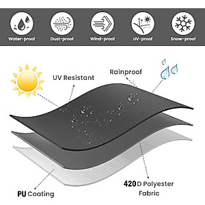 YHINGG Outdoor chaise lounge Cover Waterproof Stackable Patio Chair Cover Outdoor Furniture Cover Tear-Resistant Black (2)