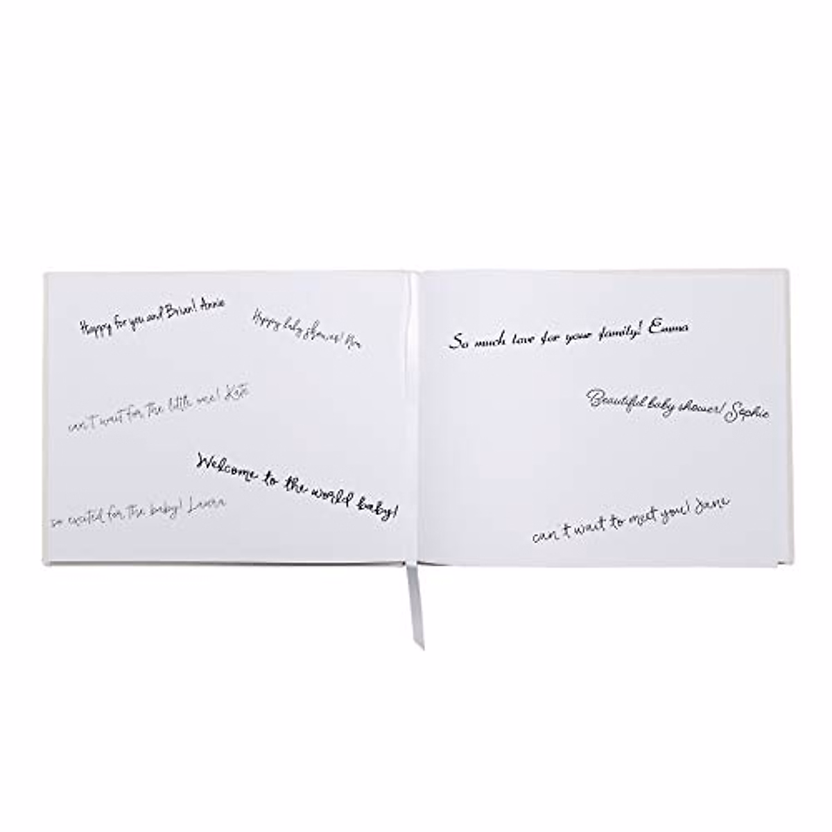 Pearhead Baby Shower Guest Book, Gender Neutral, Classic Neutral Guest Book for Weddings and Events, 100 Blank Pages, Ivory Linen with Gold Print