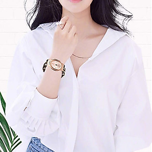 200Pcs Compatible for 3Plus Callie Band, Blueshaw Fabric Elastic Scrunchie Elastic Watch Band Women Cute Replacement Straps for 3Plus Callie Hybrid SmartWatch (Leopard Print)